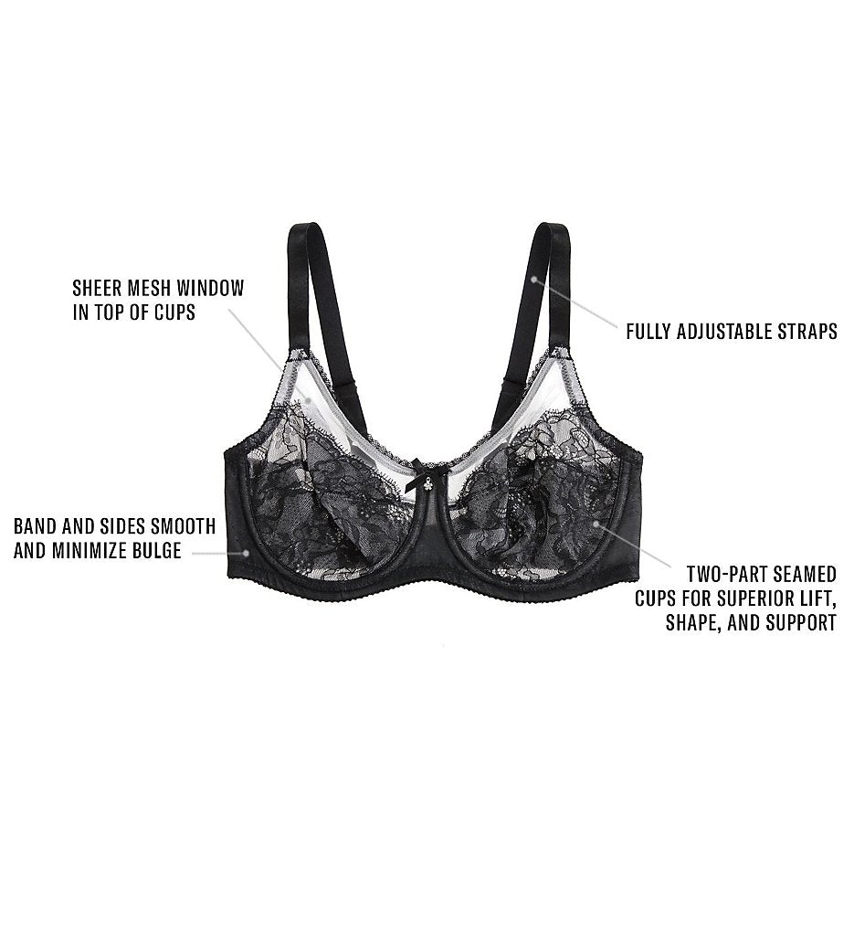 Wacoal Retro Chic Full Figure Underwire Bra Black – Valentine's Intimates